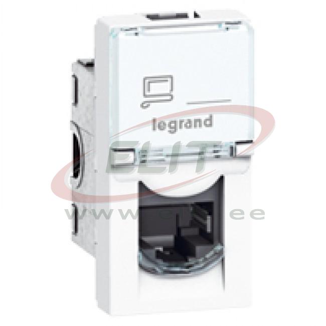 076561 Socket Mosaic, mech.| RJ45 cat.6 UTP, 1M, Legrand, white Elit ...