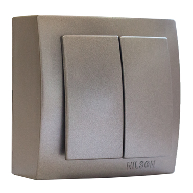 26161003 SM Switch Themis, 2x 1way, 10A 250VAC, fume-anthracite Elit ...