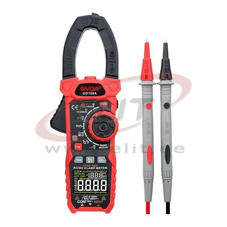 GD169A Digital Clamp Meter, 1000A/V AC/DC True RMS, Ø40mm, auto/man ...